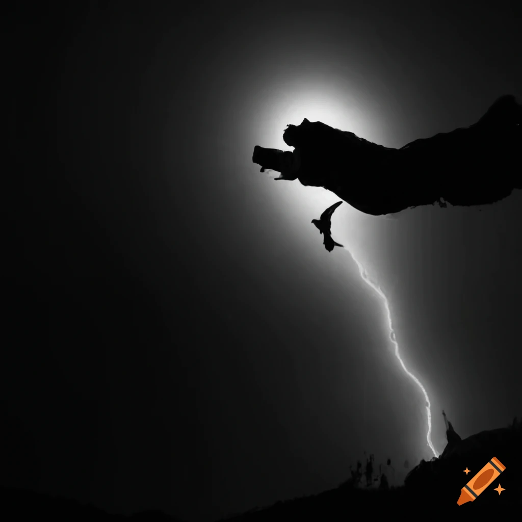 Artistic representation of falling into darkness