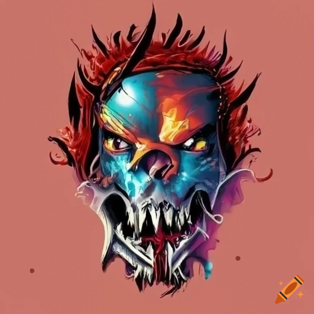 Comic style fantasy heavy metal logo on Craiyon