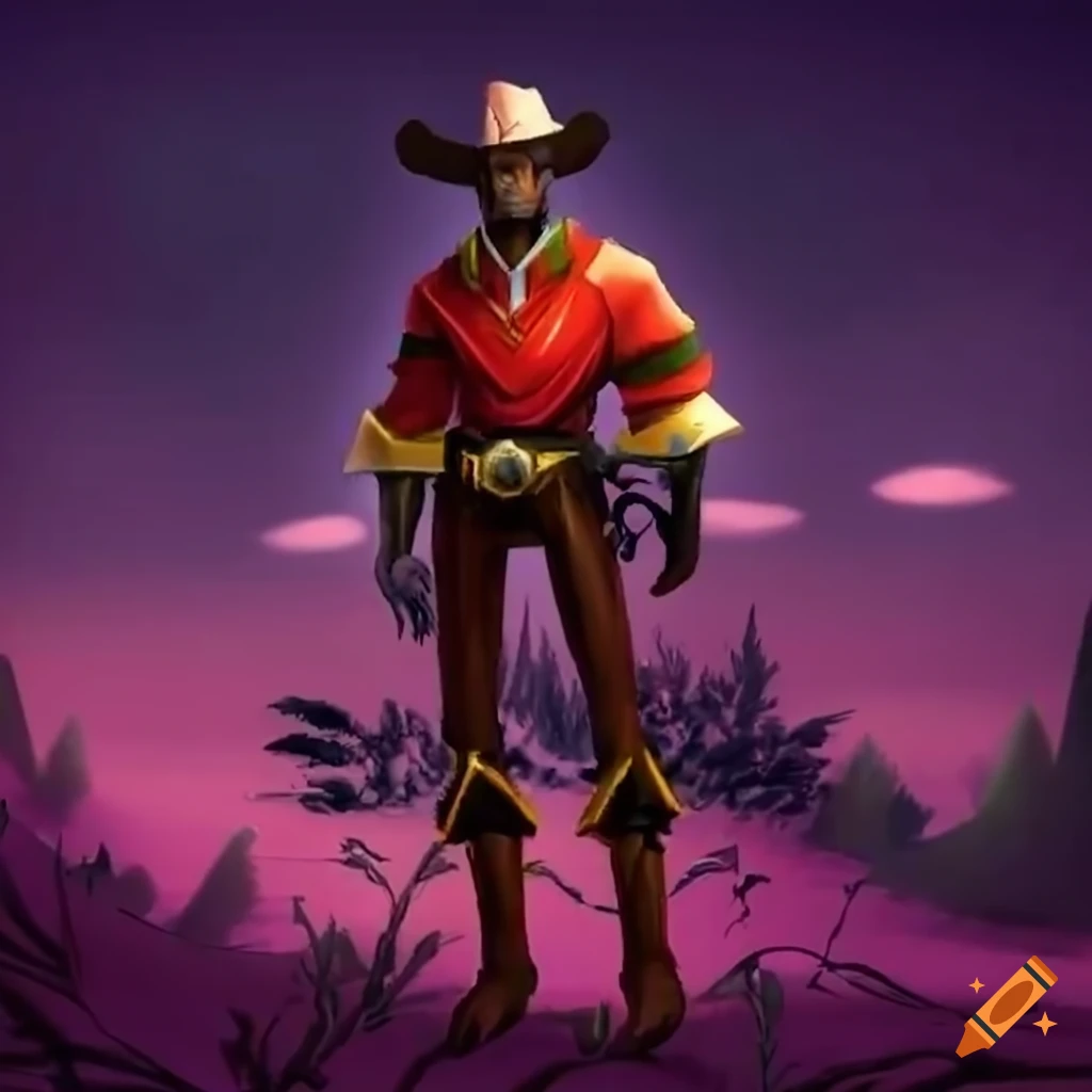 Image of a sorrowful elf cowboy under the starry sky on Craiyon