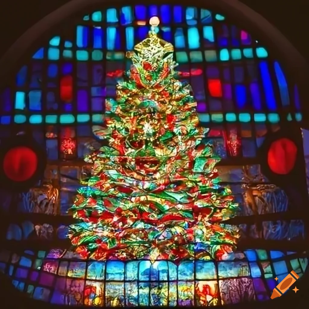 Stained glass christmas tree