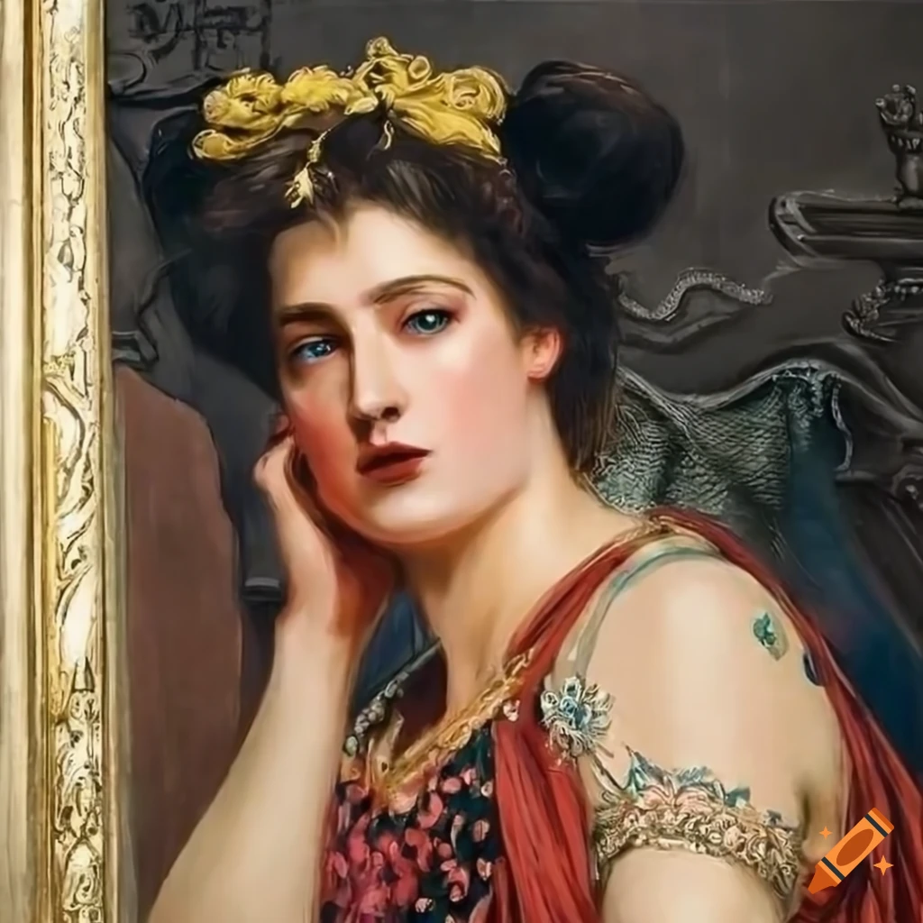 Painting of a daring and decadent woman and her girlfriend on Craiyon