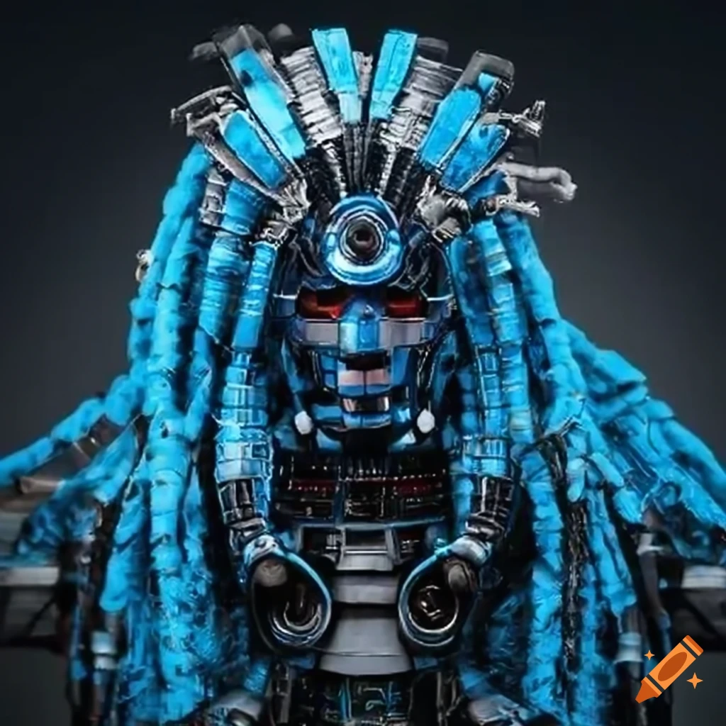 Cyber samurai robot in a black cape on Craiyon