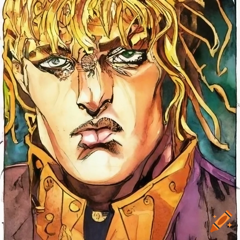 Moebius-style illustration of dio brando