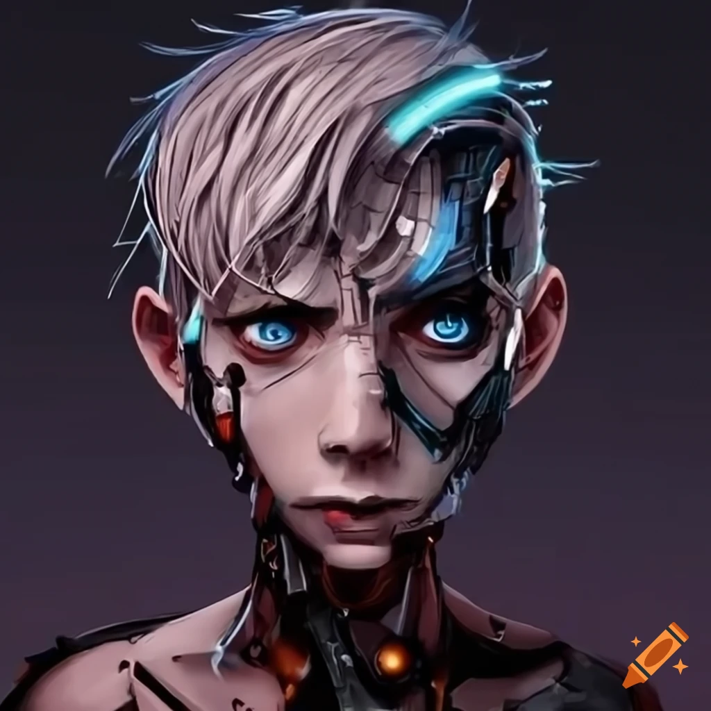 Cyborg character design concept on Craiyon
