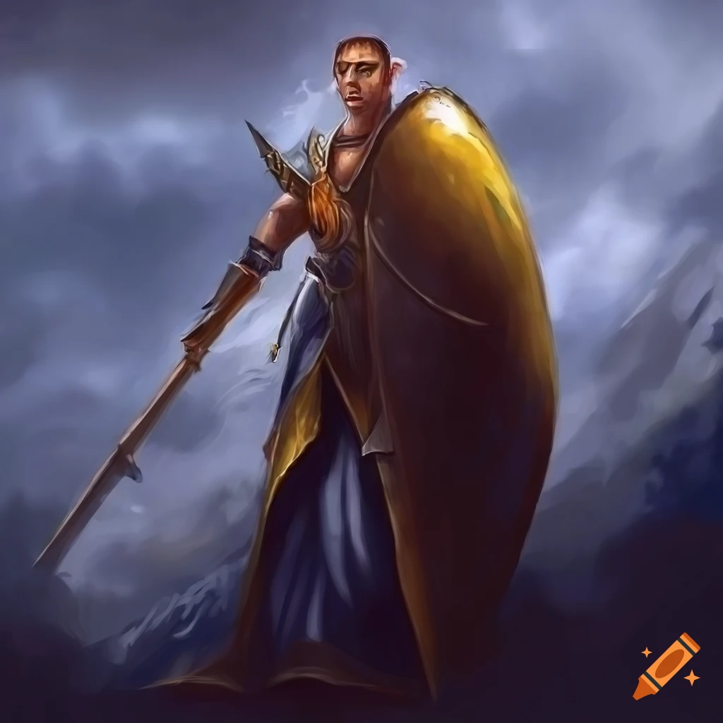 Renaissance painting of a sun elf knight