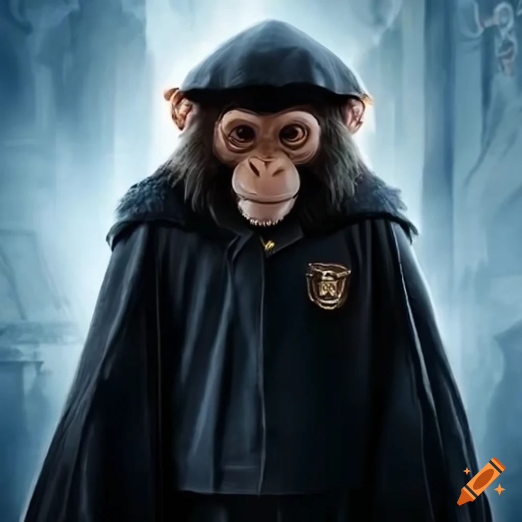 Image of a monkey dressed as a wizard on Craiyon