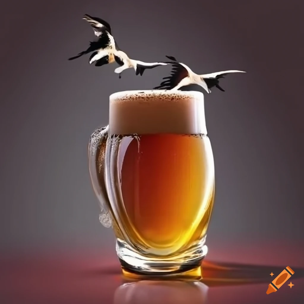 Birds drinking beers on Craiyon