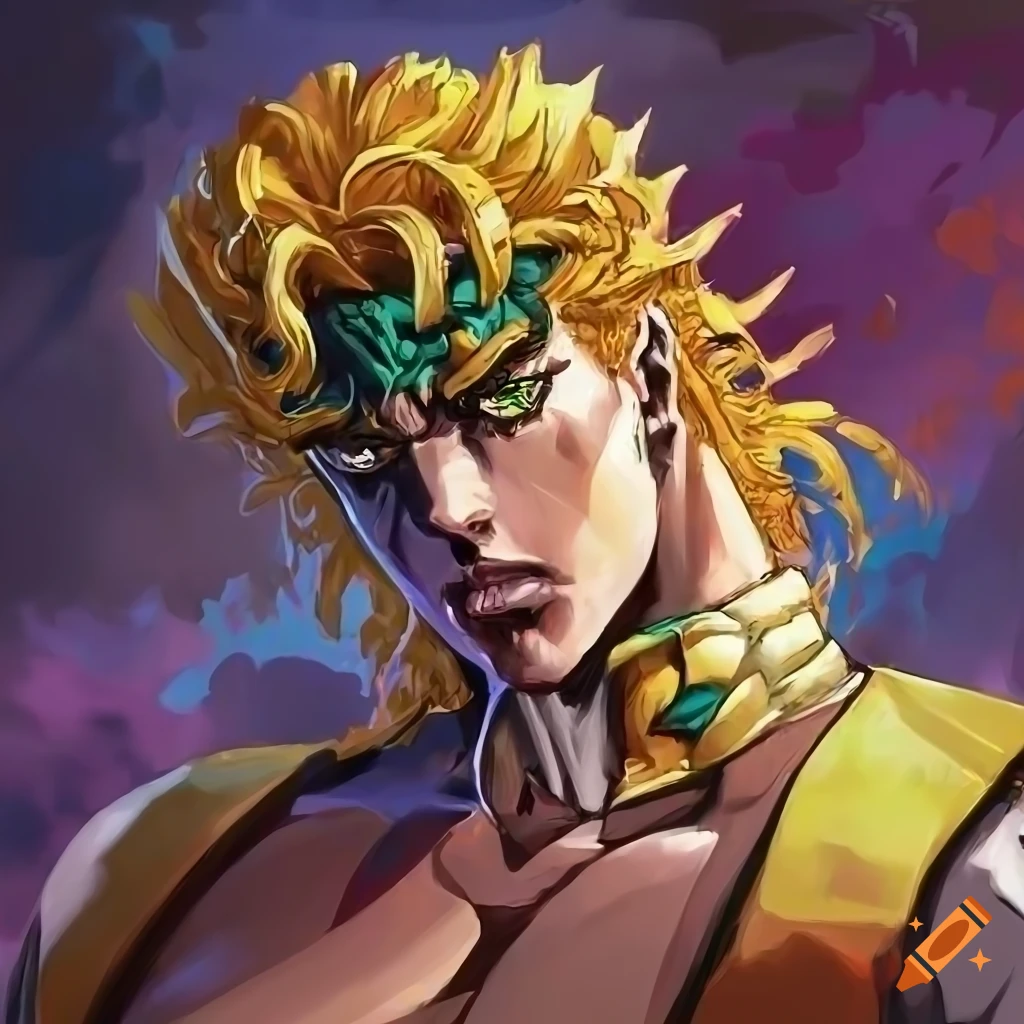 Detailed character art of Dio Brando by Stanley Artgerm Lau on Craiyon