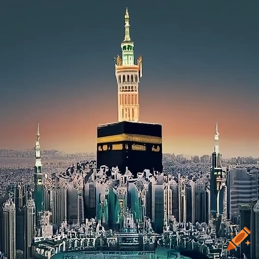 Futuristic view of Makkah on Craiyon