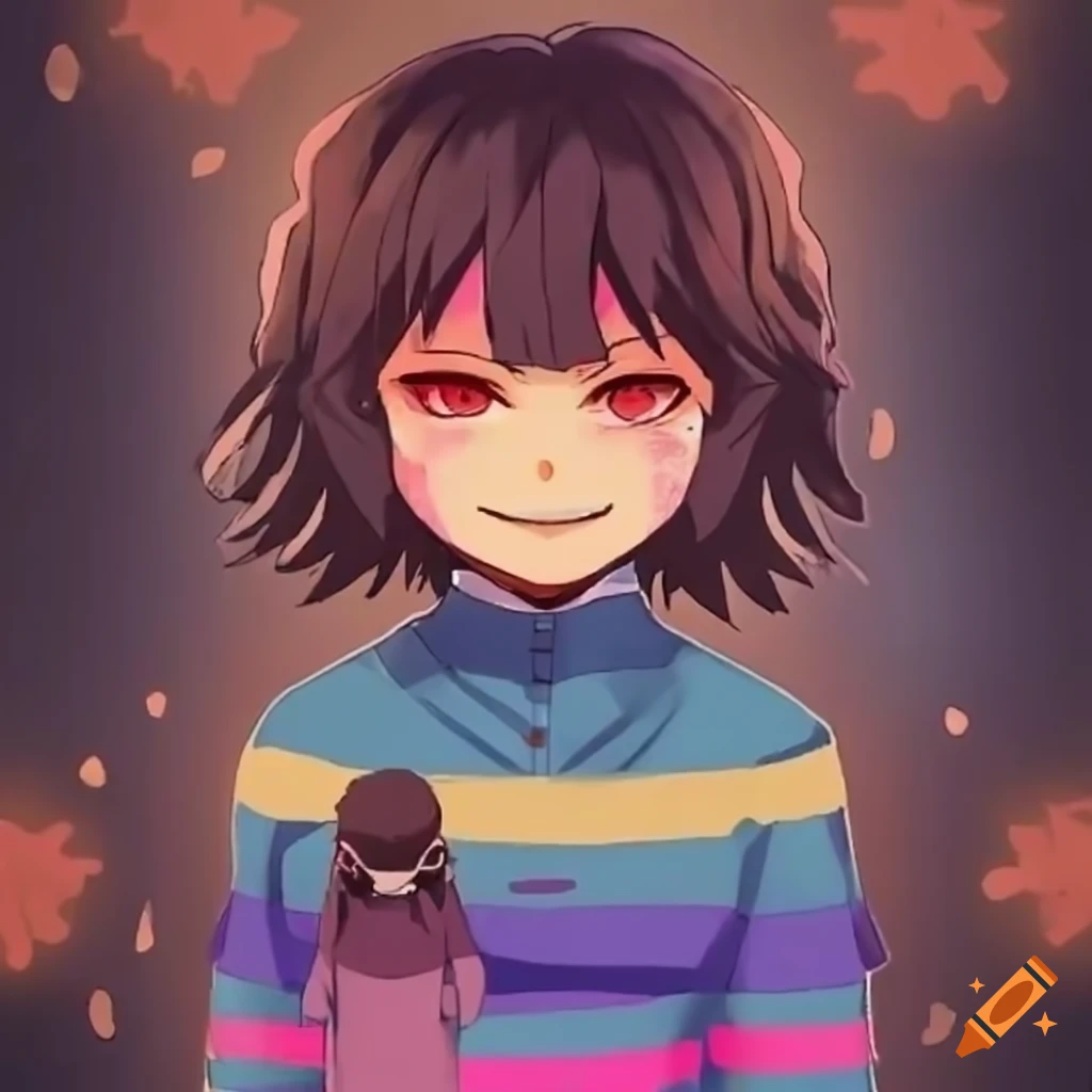 Frisk from undertale featured in demon slayer on Craiyon