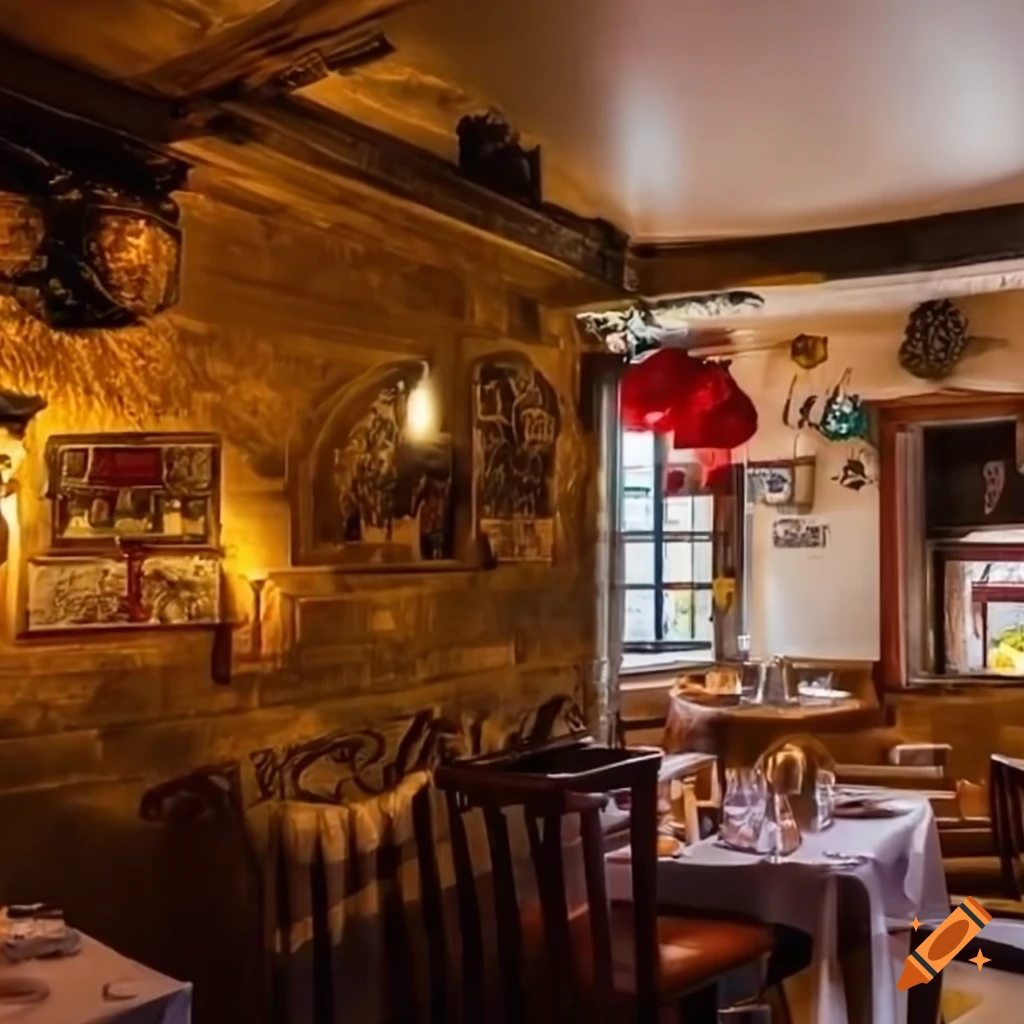 Solèy, a Haitian Creole restaurant in the old town of Zurich on Craiyon