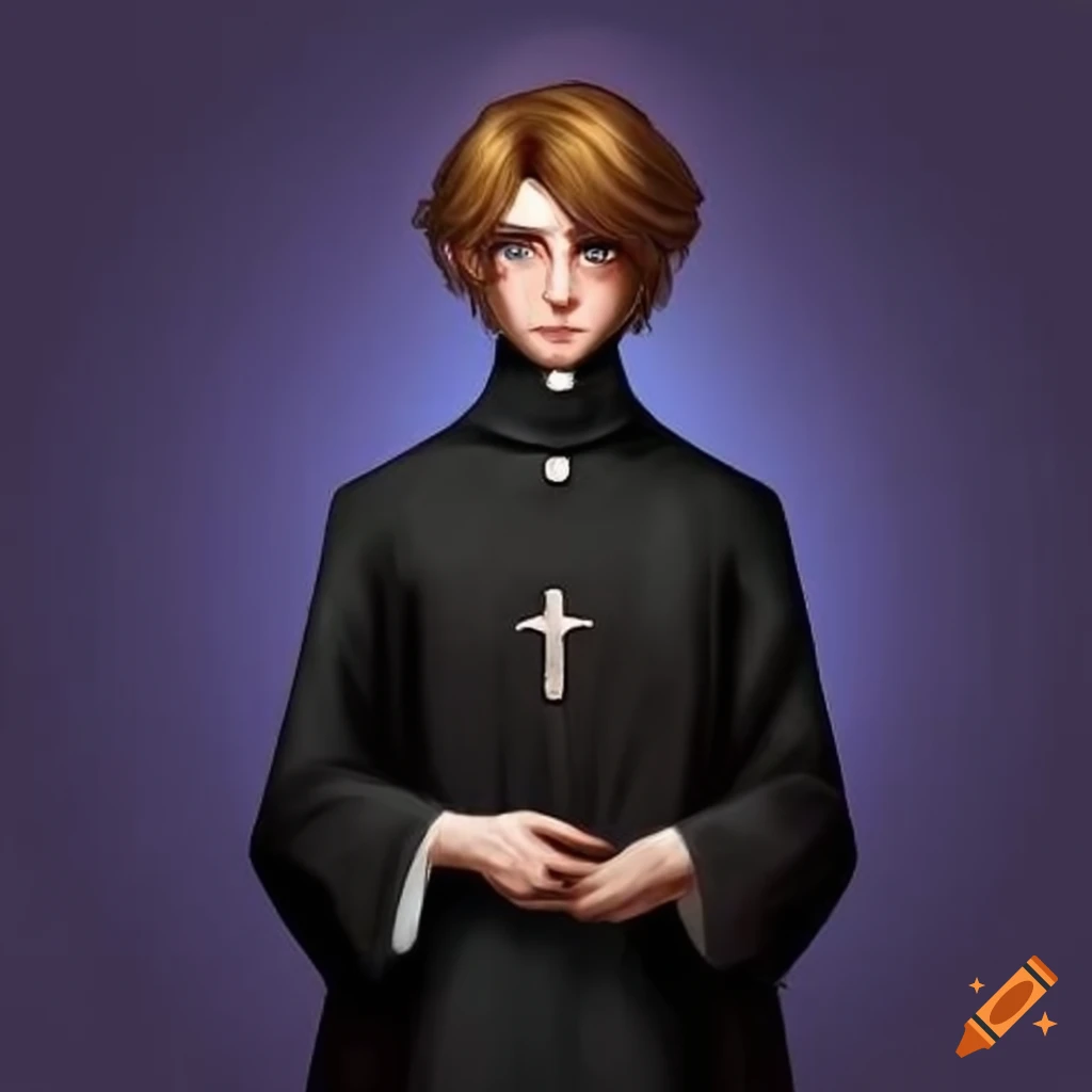 Intriguing anime-style priest costume with supernatural powers on Craiyon