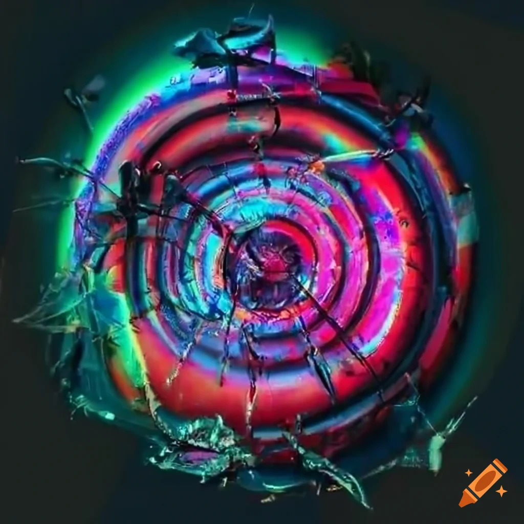 Trippy artwork of a broken radio receiver on Craiyon