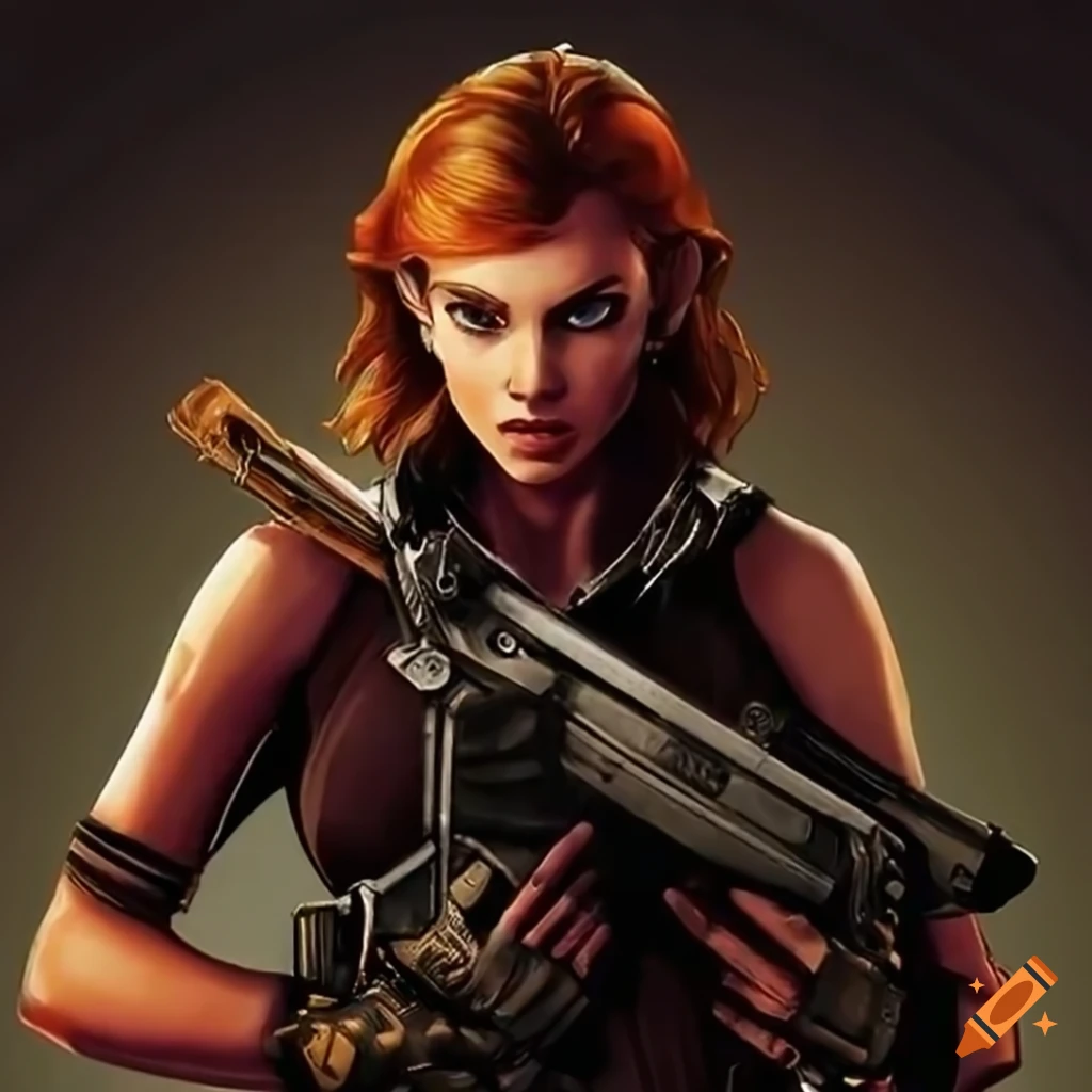 Female rogue with two knives on Craiyon