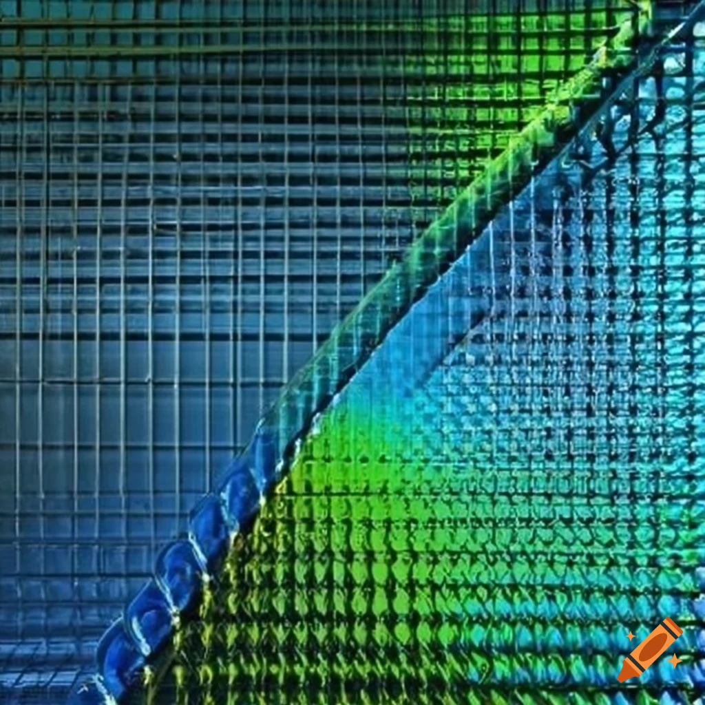 Matrix-style green metal construction grid on Craiyon