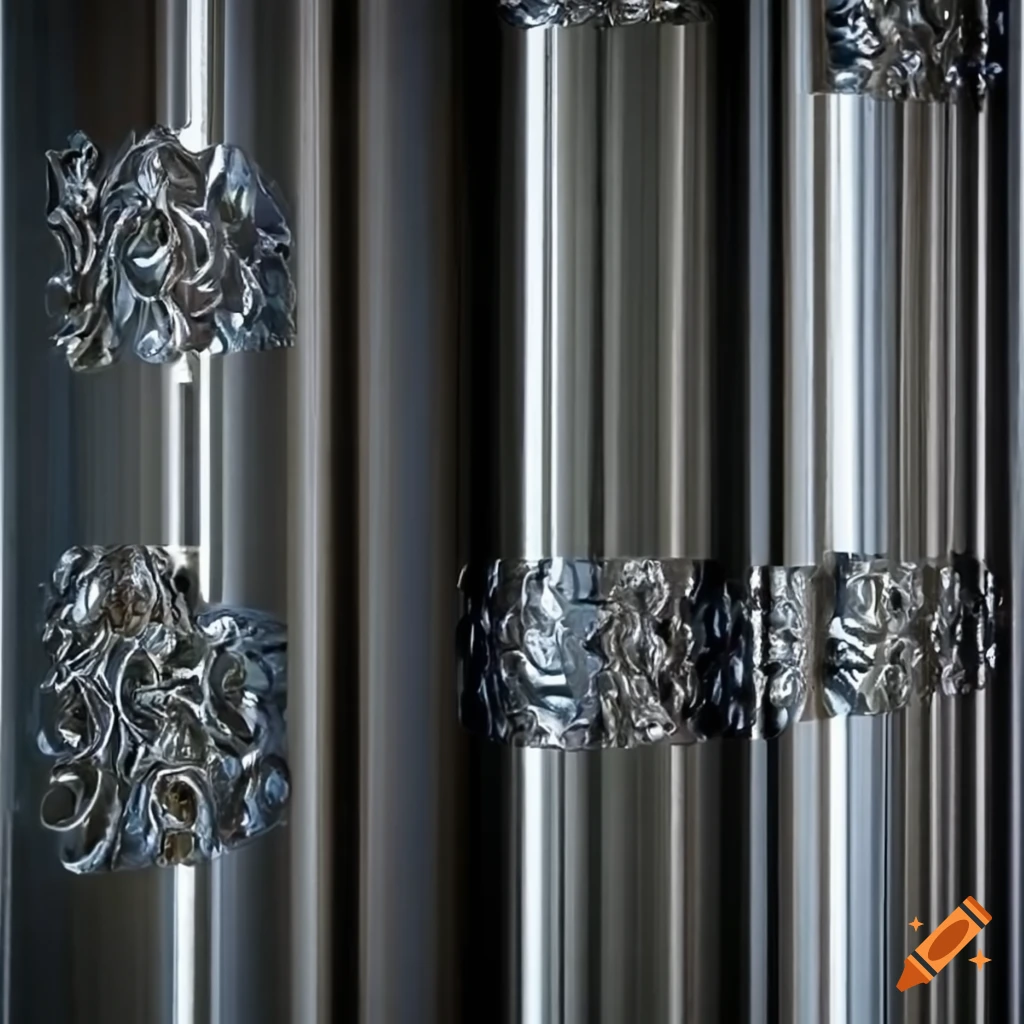 Shiny metal column tiles on Craiyon