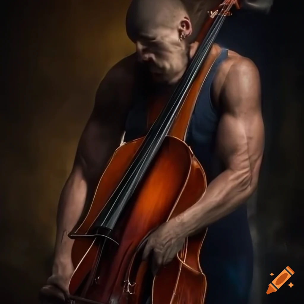 Photo of a fireman playing double bass in a smoky bar