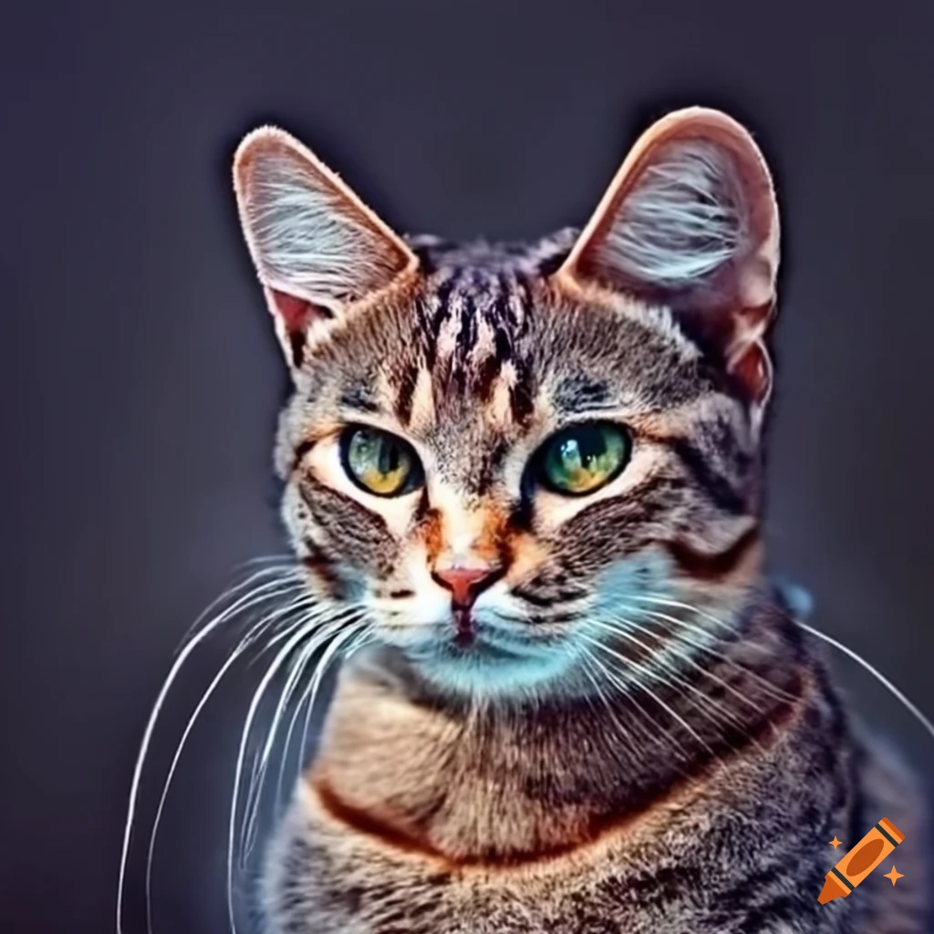 Small cat with a large head on Craiyon