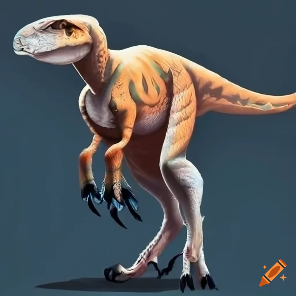 Two pachycephalosaurus dinosaurs walking along a rocky outcrop in warm ...