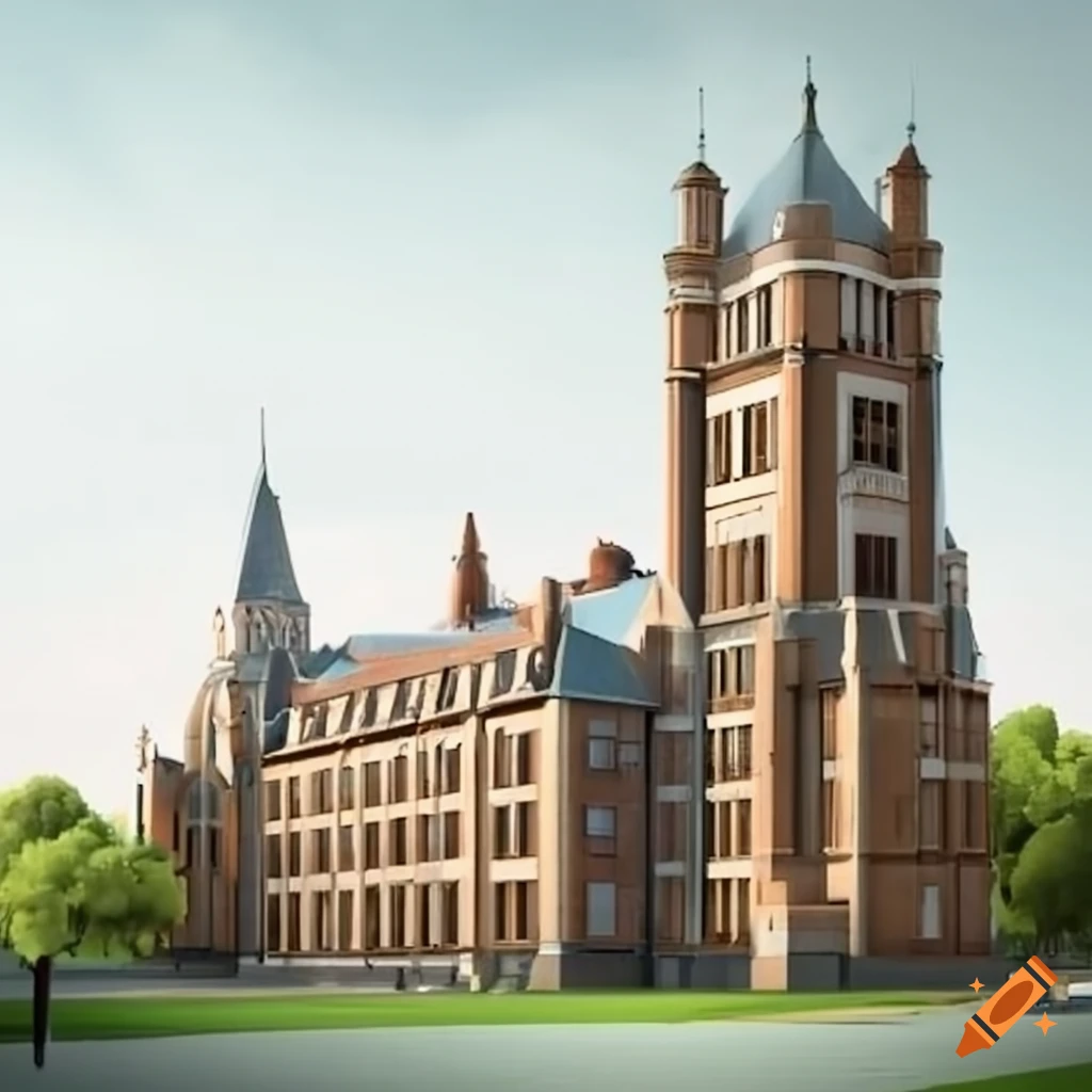 Image of six educational buildings on Craiyon