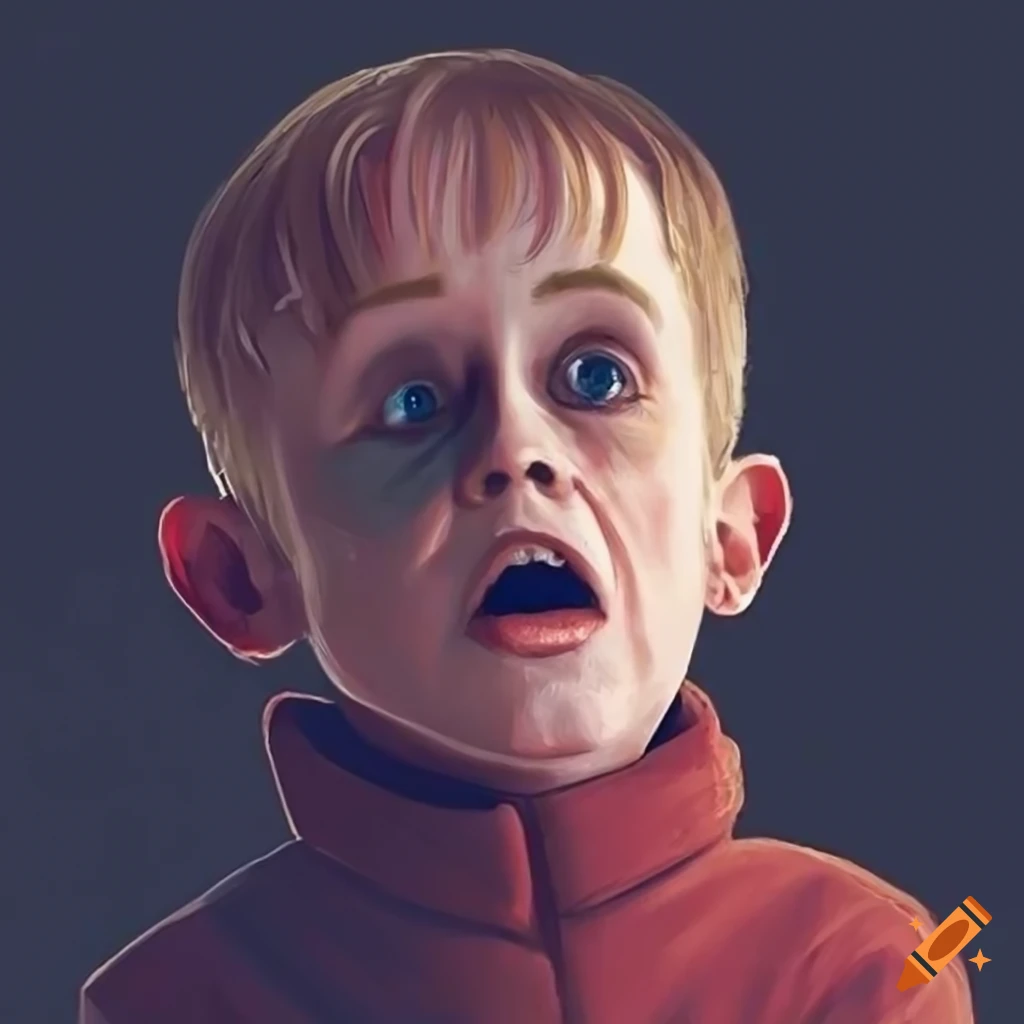 Home Alone poster with child's drawing style on Craiyon