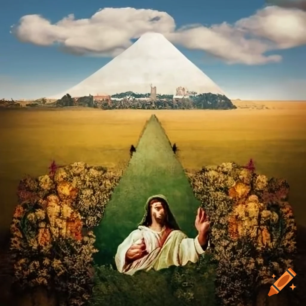Surreal collage of Jesus with unexpected objects on Craiyon