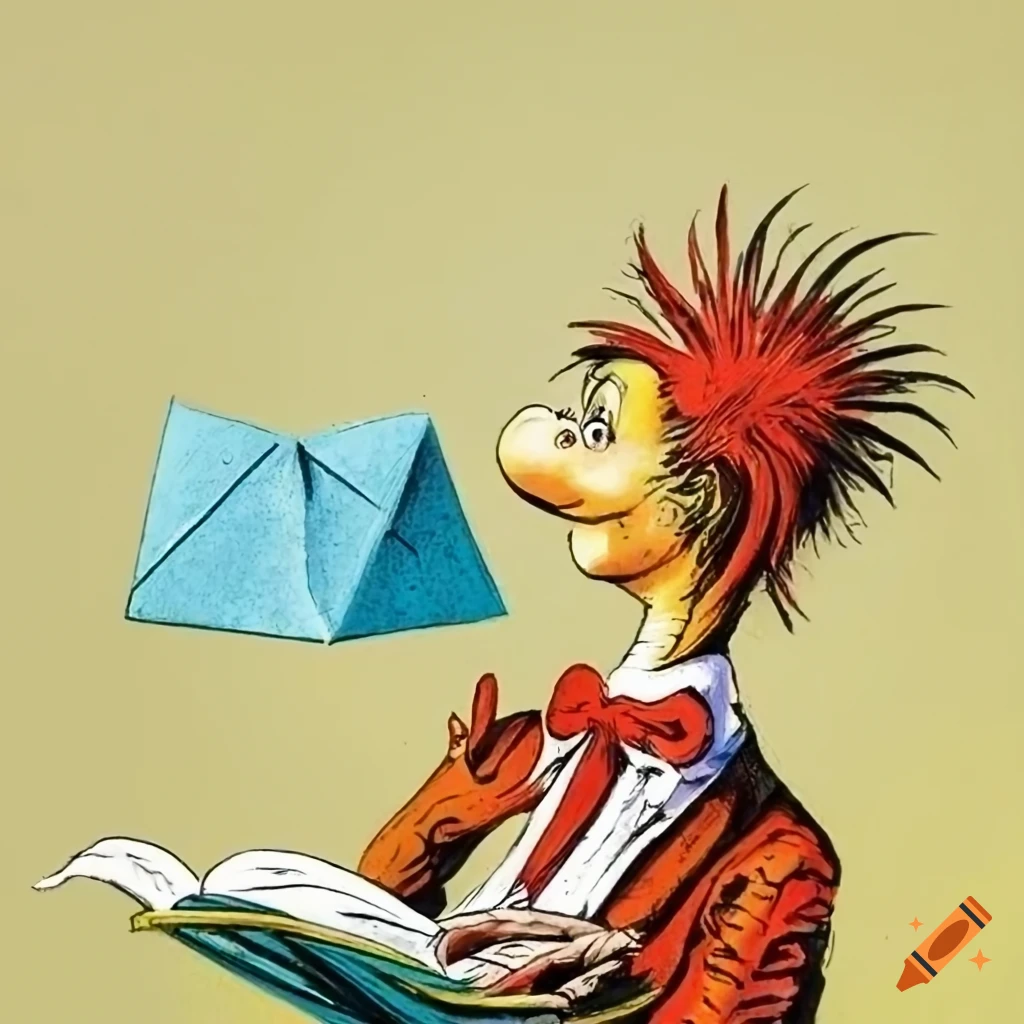 Funny colorful illustration of reading a letter from an envelope on Craiyon