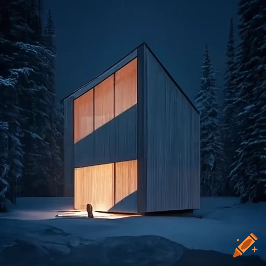 Minimalist tower cabin in norway on Craiyon