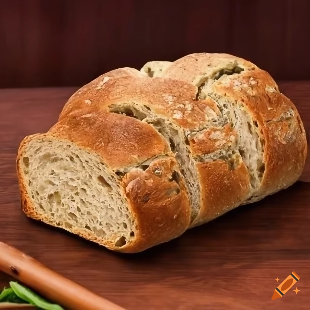 Freshly baked loaf of bread on Craiyon