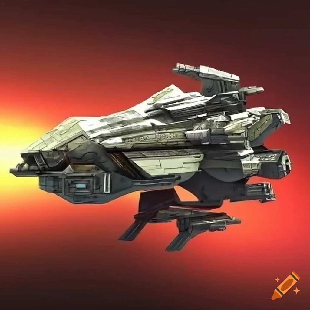 Image of a light space cruiser with gun turrets on Craiyon