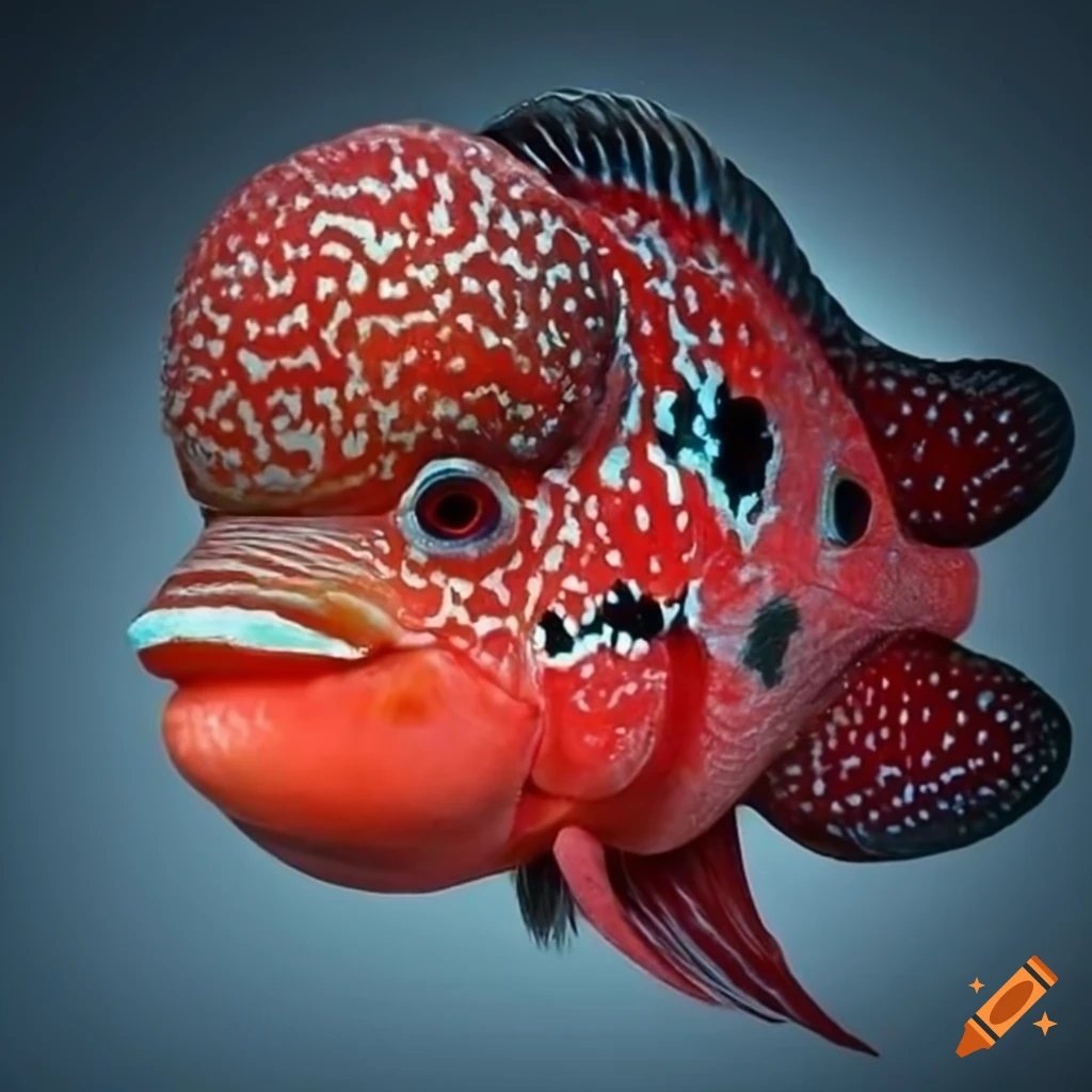 Fire-inspired Flowerhorn fish on Craiyon