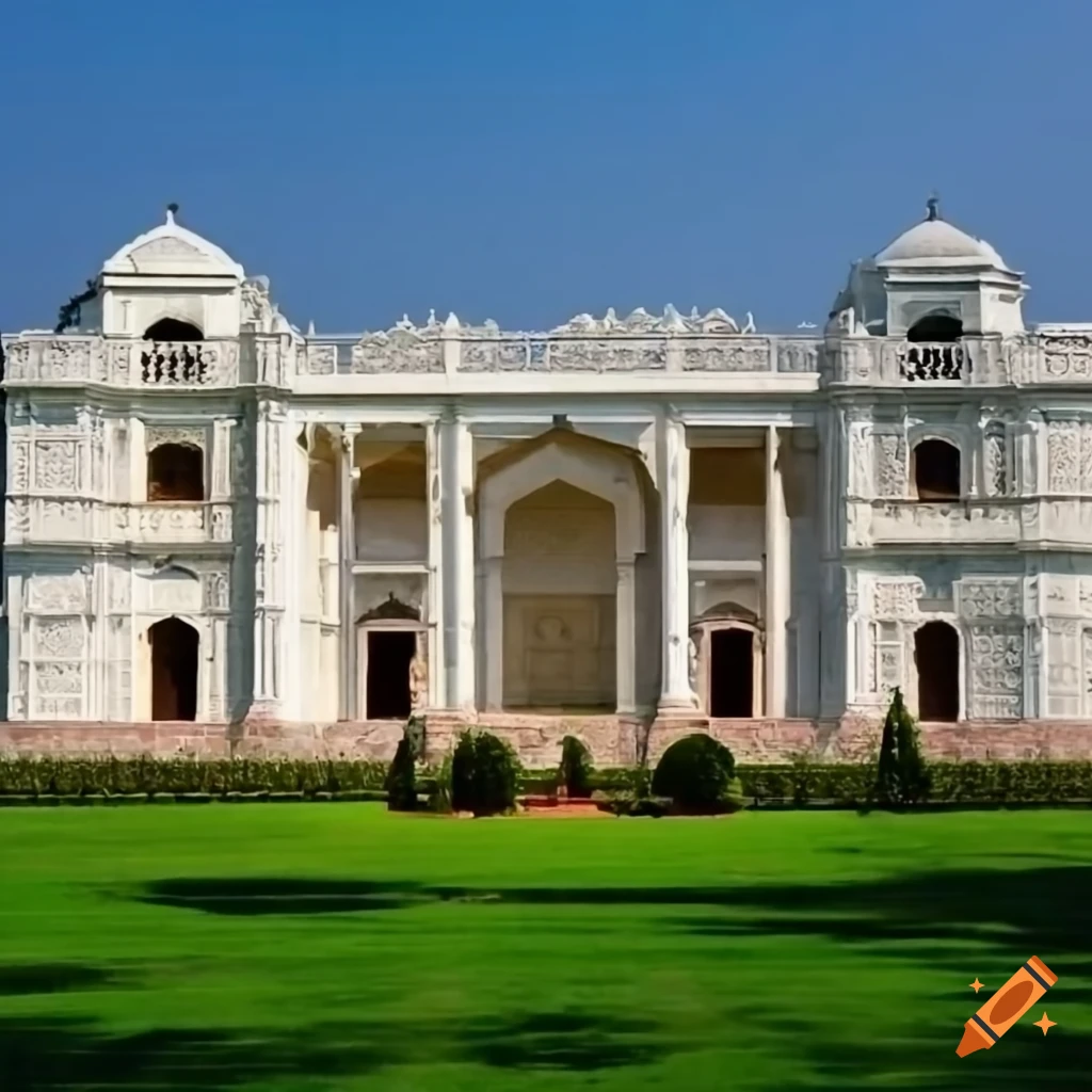 Frontal elevation of mughal mahal white house whitemarsh lynnewood ...
