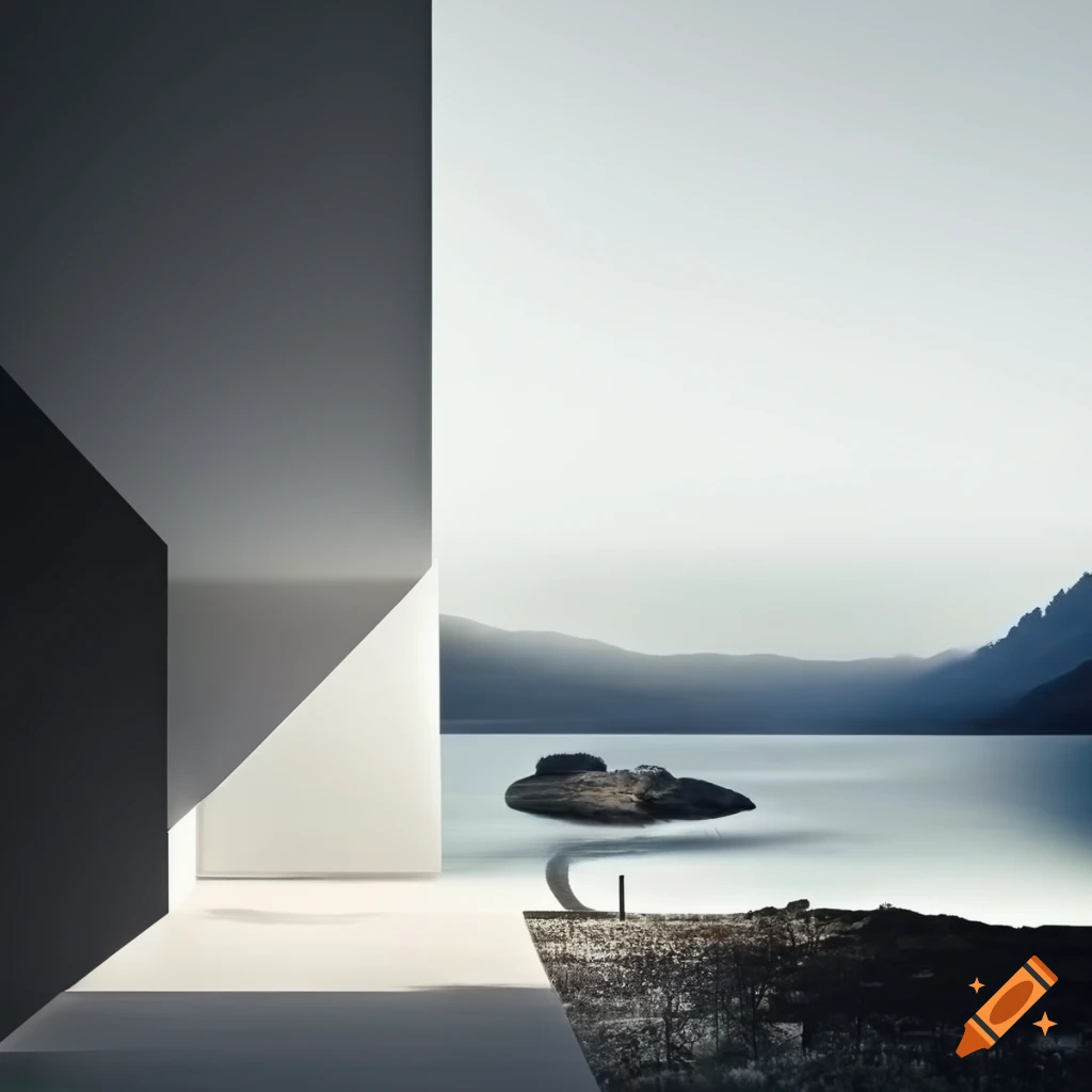 Minimalist interlocking architecture design on Craiyon