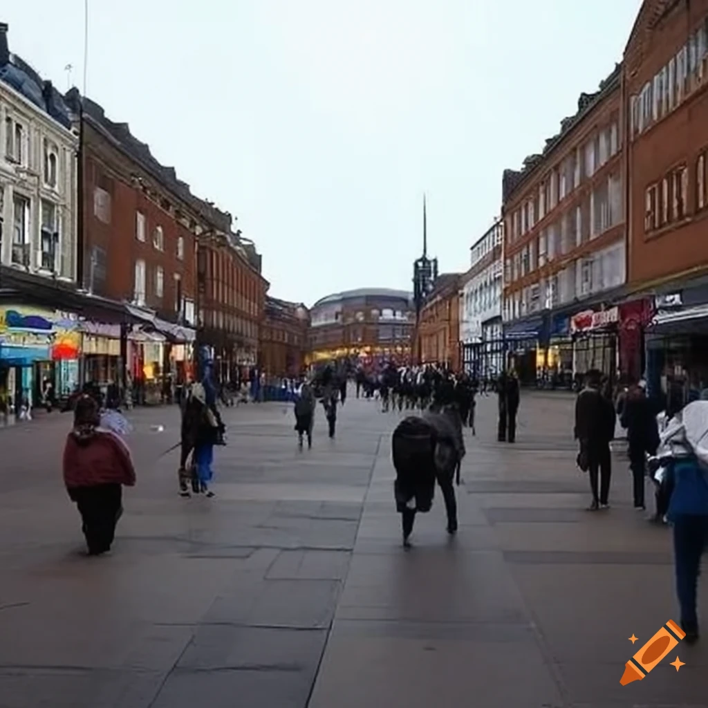 Leicester city center on Craiyon