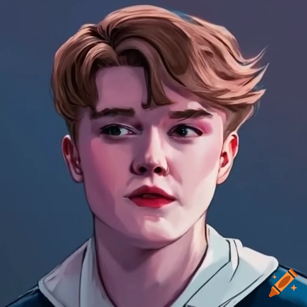Portrait of Kit Connor, actor of Nick Nelson in Heartstopper on Craiyon