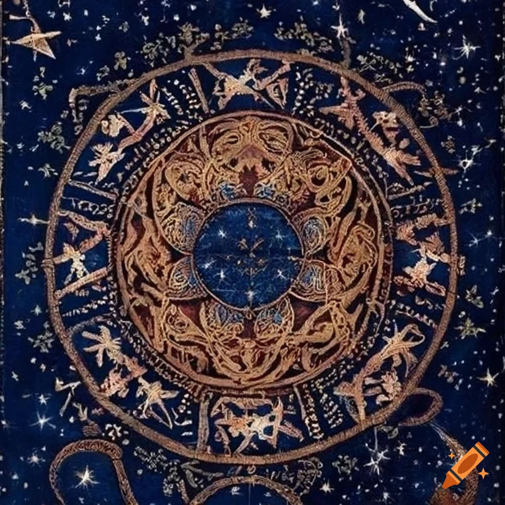 Medieval style star chart by peter bruegel on Craiyon