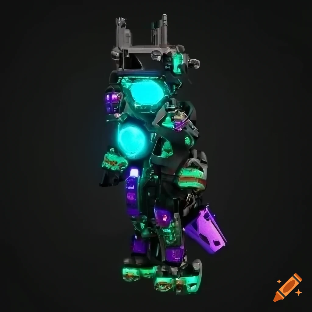 Edgy cyberpunk robot character