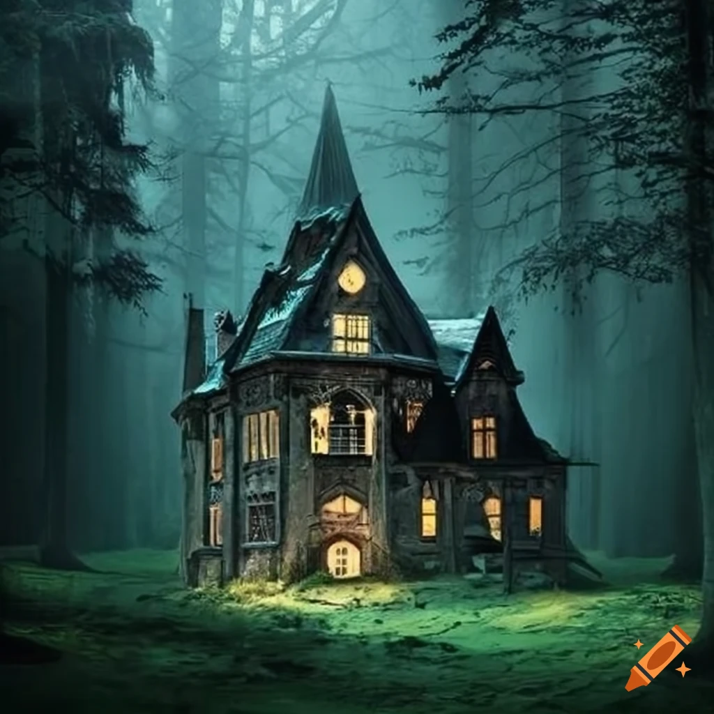 Gothic Victorian House In Forest
