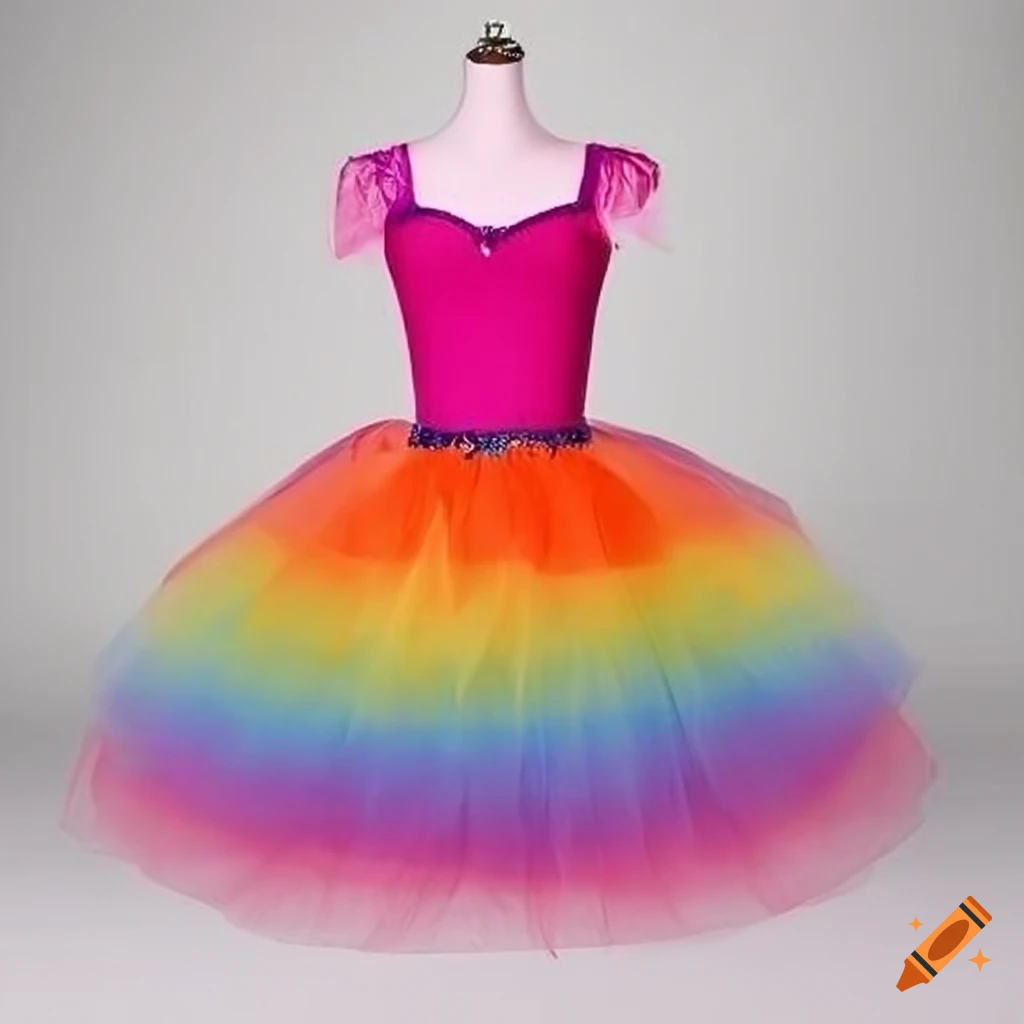 Colorful feathery tutu skirt on Craiyon