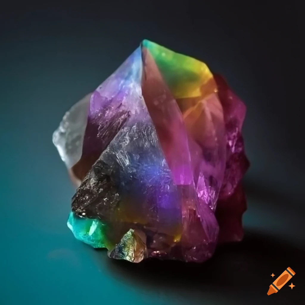 Rough rainbow crystal shard on Craiyon