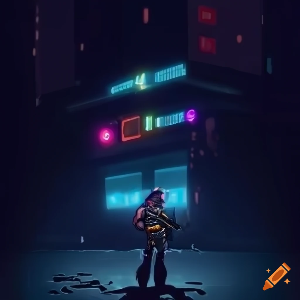 Google play icon for a cyberpunk 2d runner game