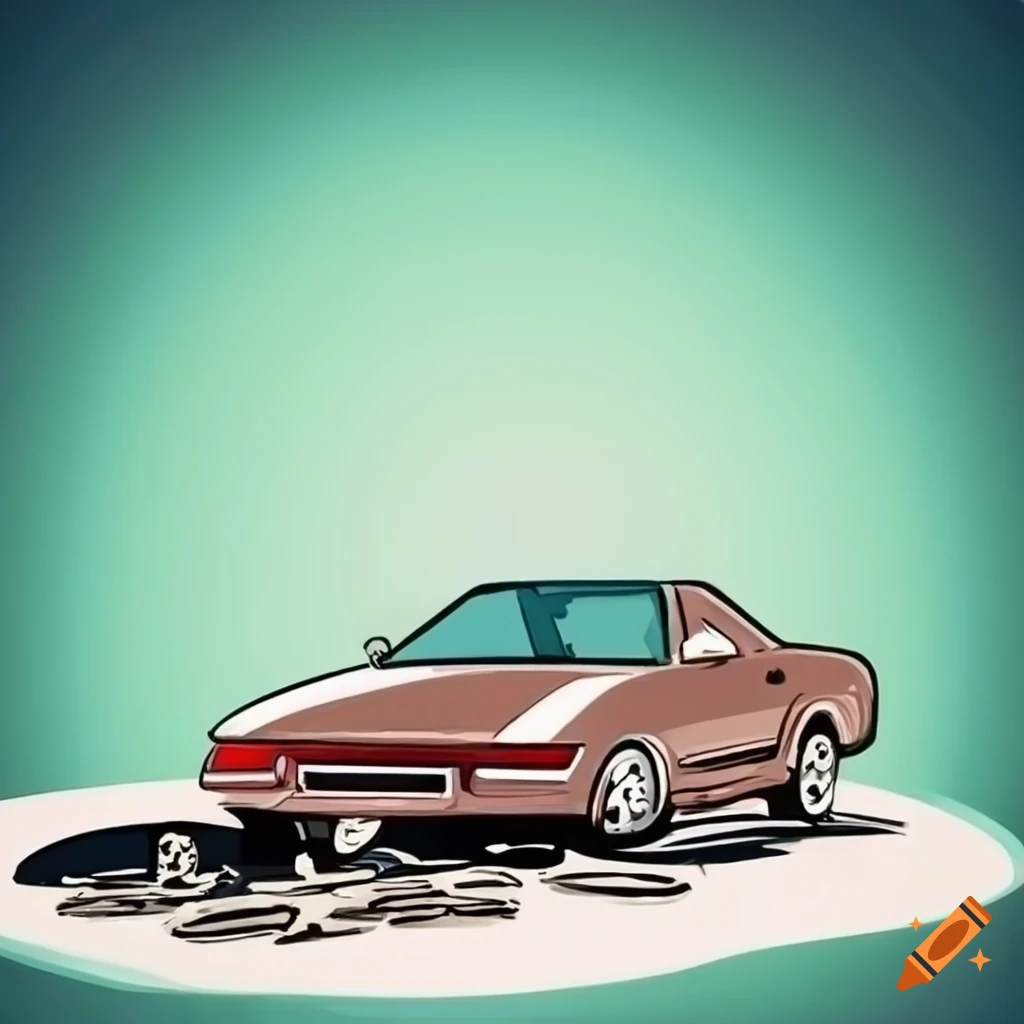 Retro cartoon illustration of a honda prelude on Craiyon