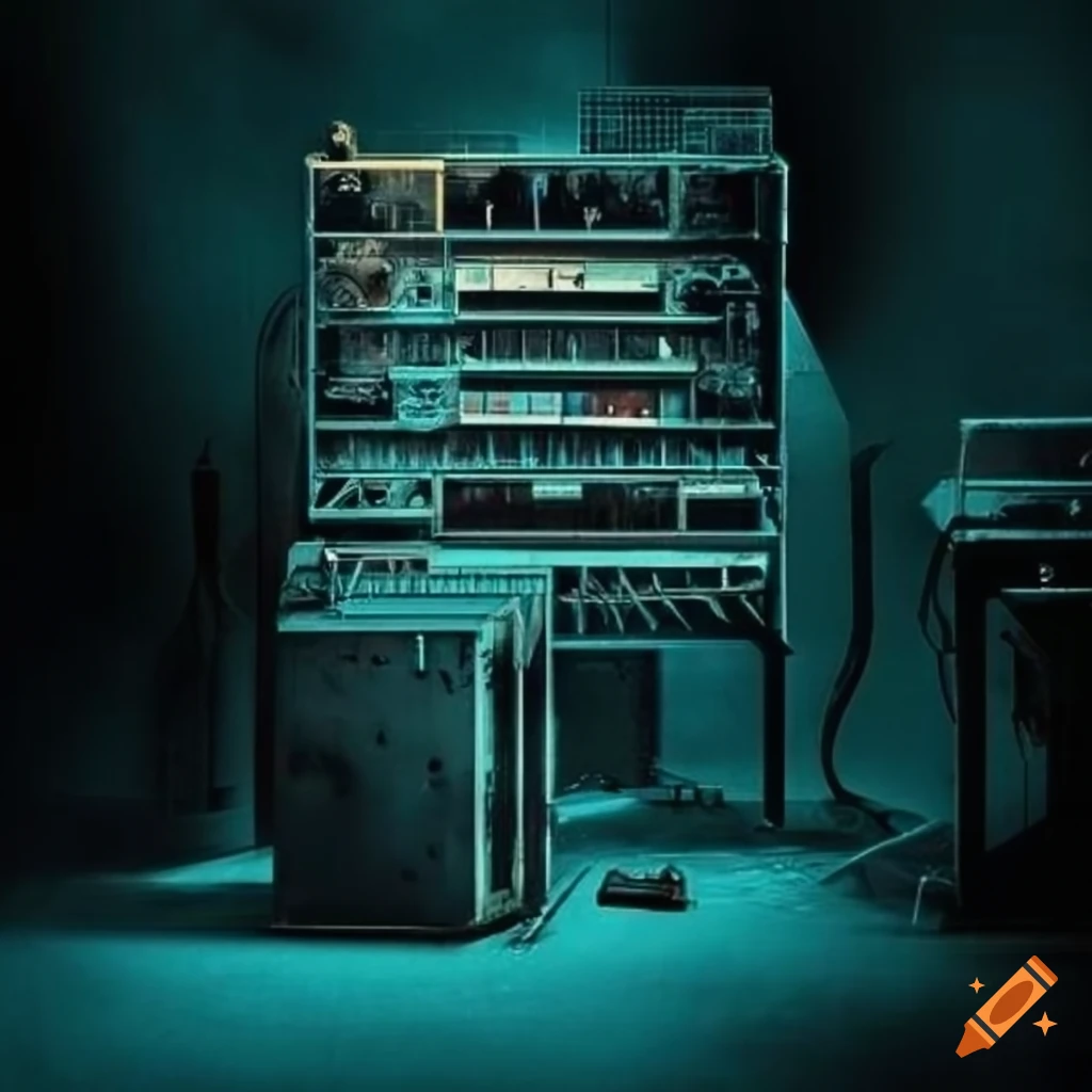 Cover art of a german industrial music album featuring a factory