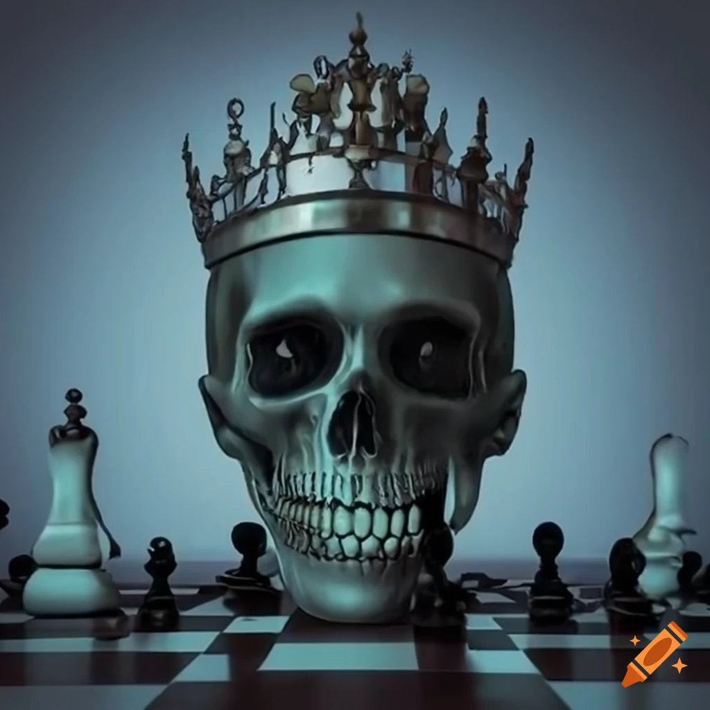 Artistic representation of death playing chess on Craiyon