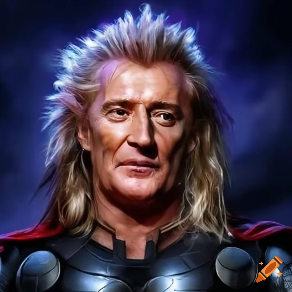Rod stewart dressed as thor
