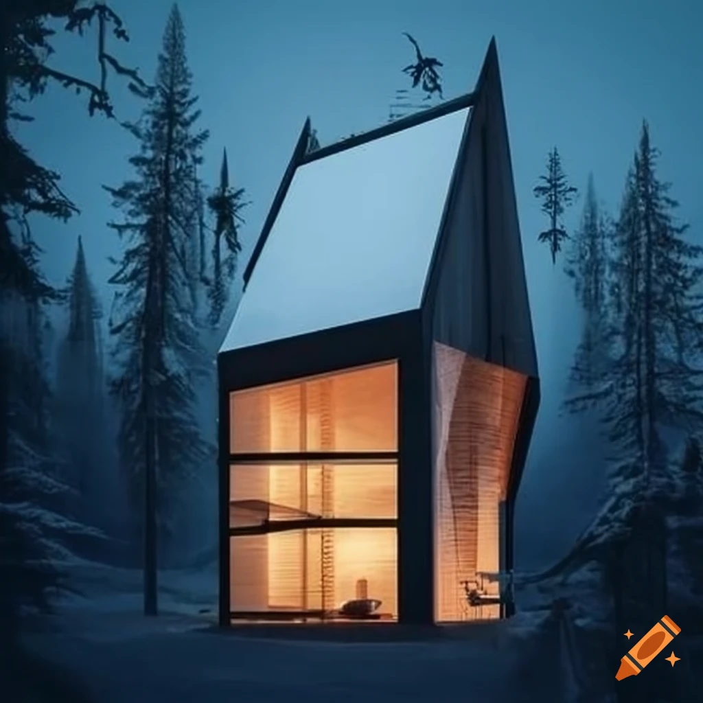 Minimalist nordic tower cabin architecture