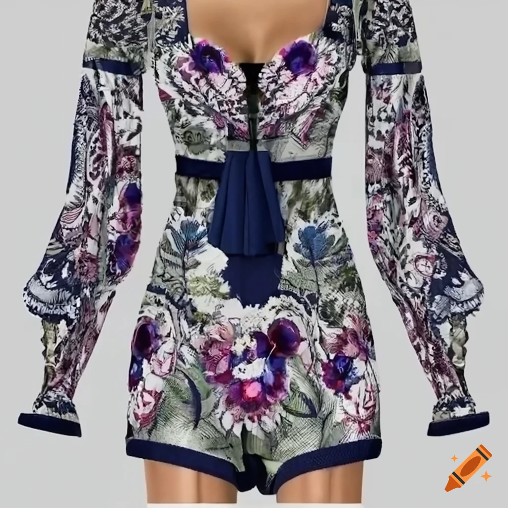 High-resolution 3d render of a tweed playsuit