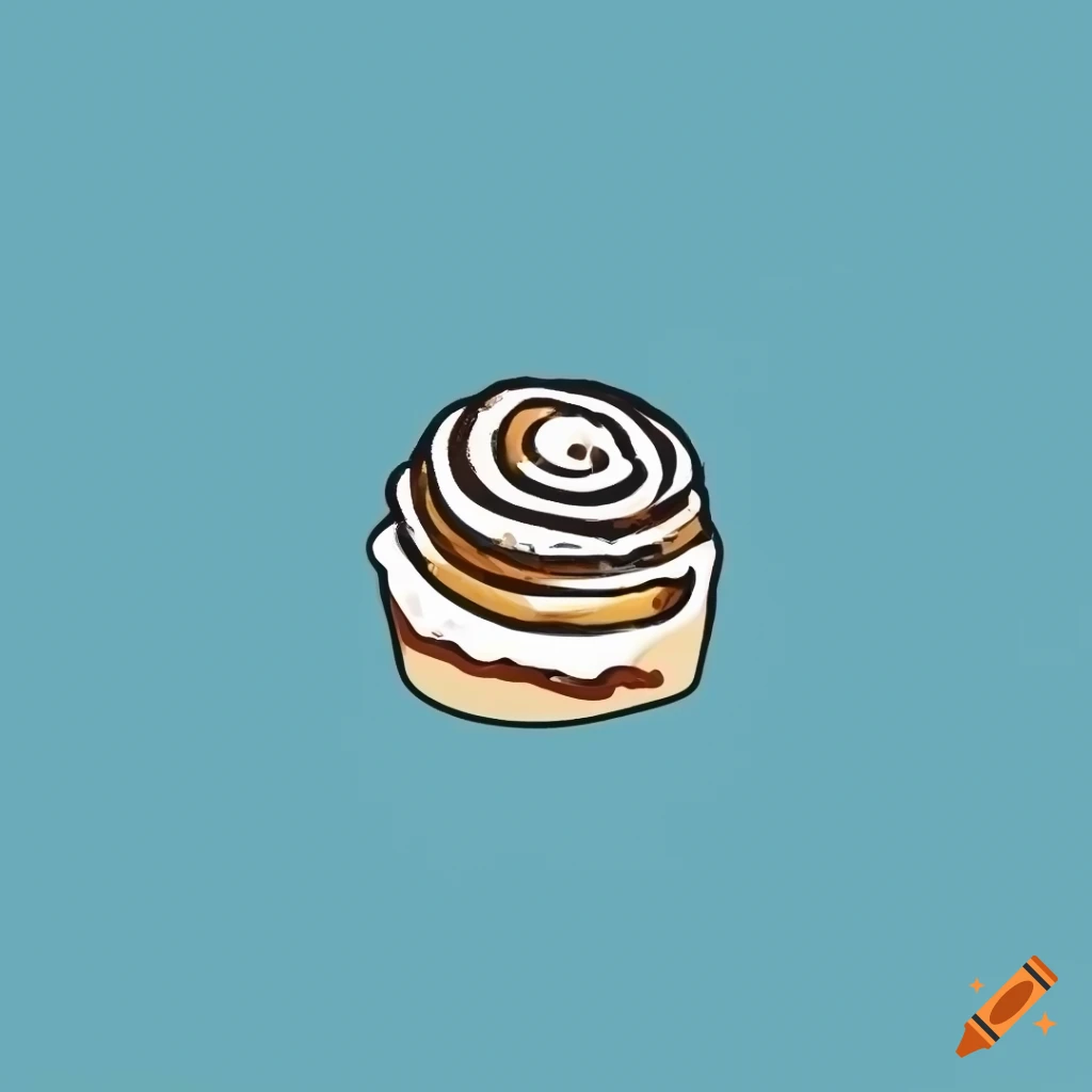 Icon of a cinnabon with icing on top on Craiyon