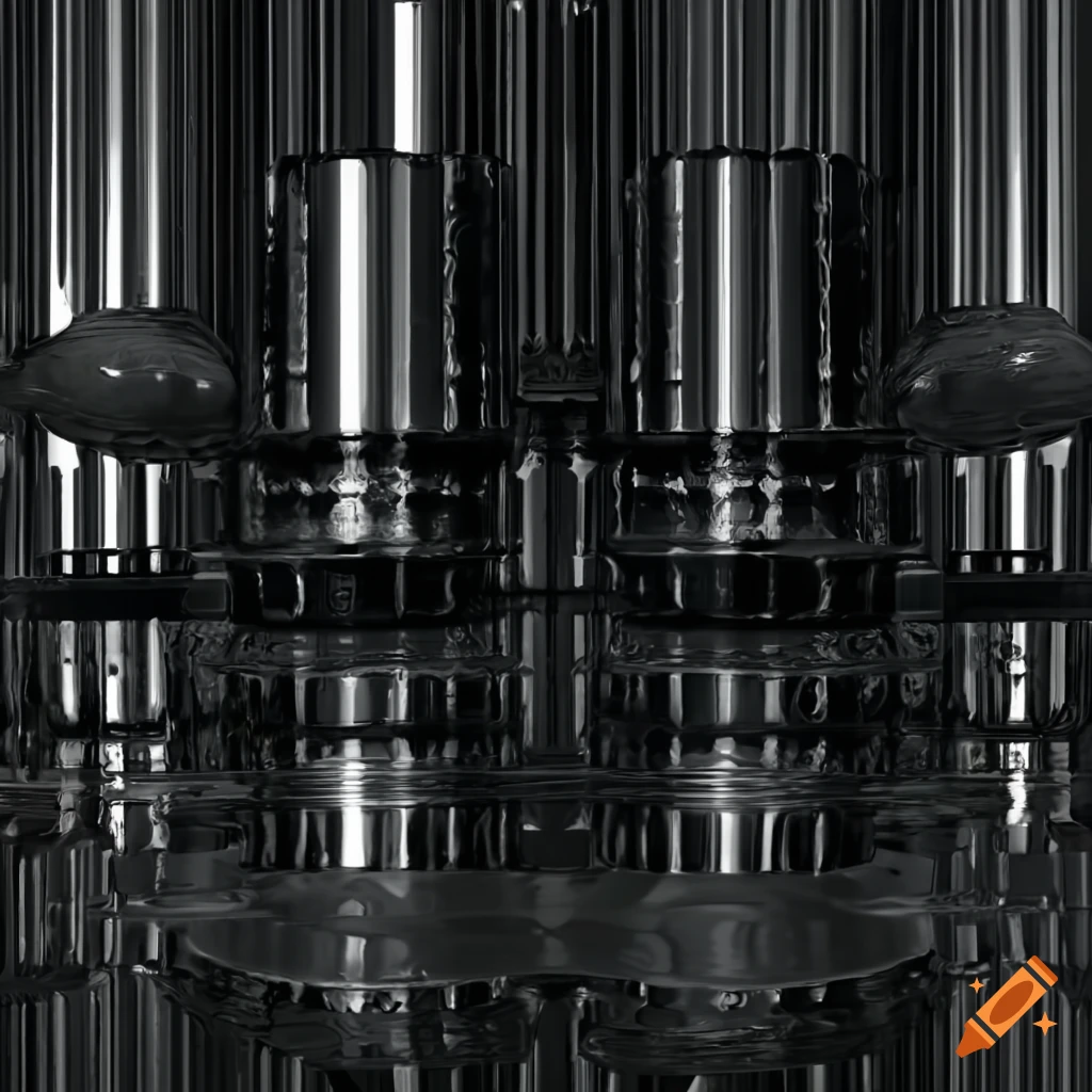 Shiny metal column tiles on Craiyon