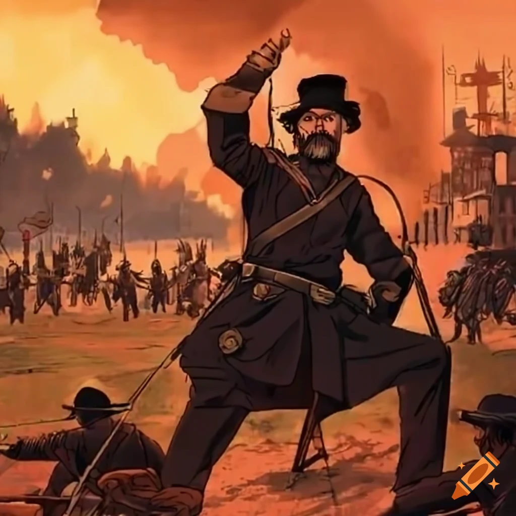 The american civil war depicted in anime style